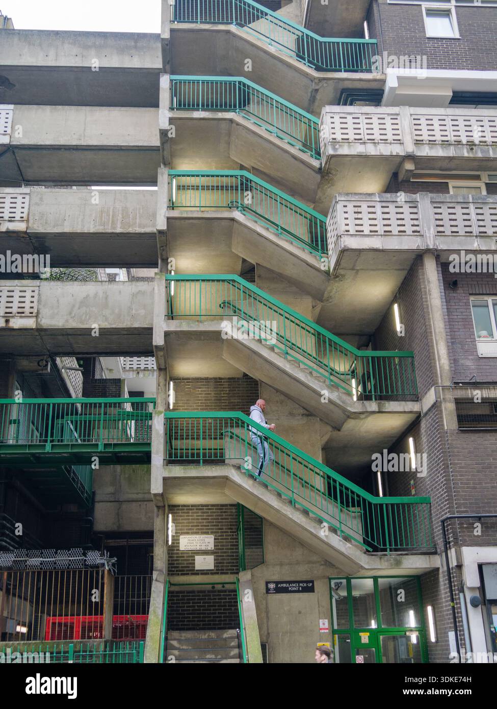 Exterior view of the communal staircase at the Middlesex Street Estate ...