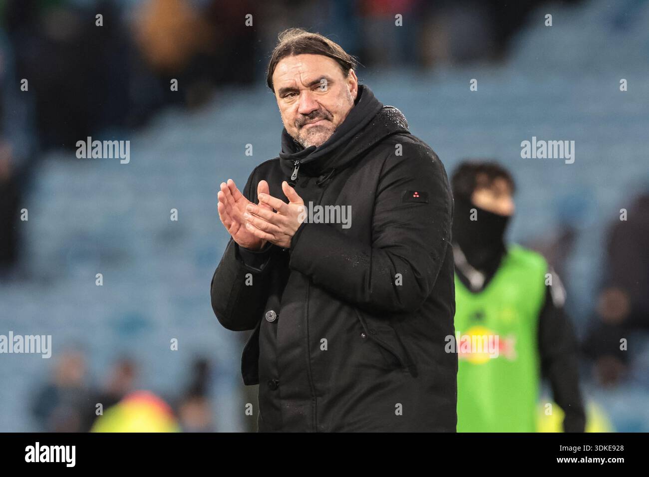 Daniel Farke manager of Leeds United applauds the fans during the ...