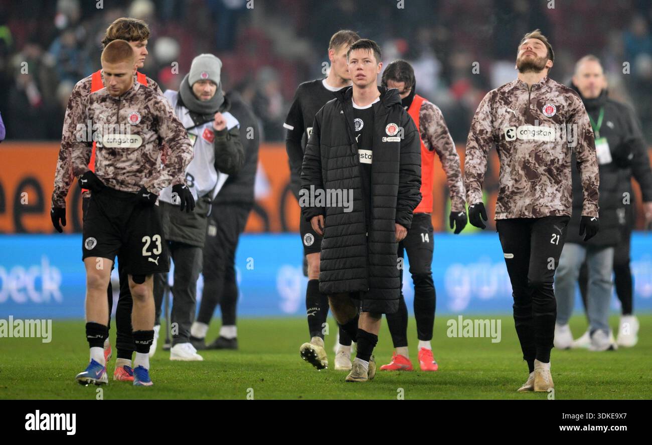 from left Louis Oppie, Mathias Rasmussen, Lars Ritzka (St. Pauli) FC ...