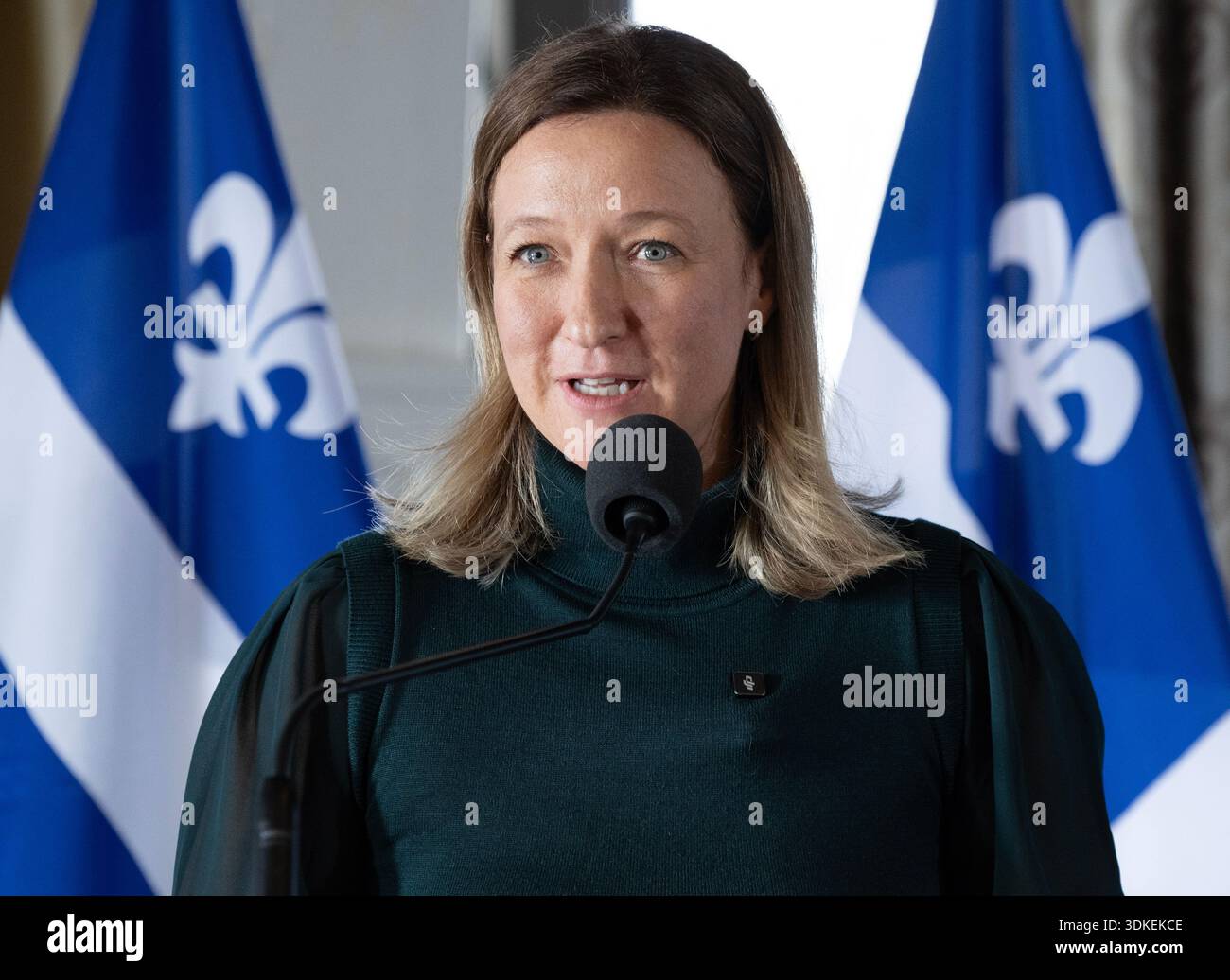Independent MNA Maite Blanchette-Vezina speaks during a Quebec ...
