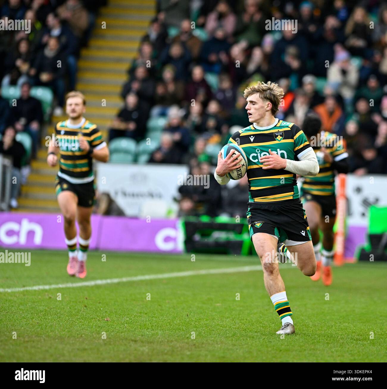 Northampton ENGLAND - Archie McParland of Saints match during the PREM ...