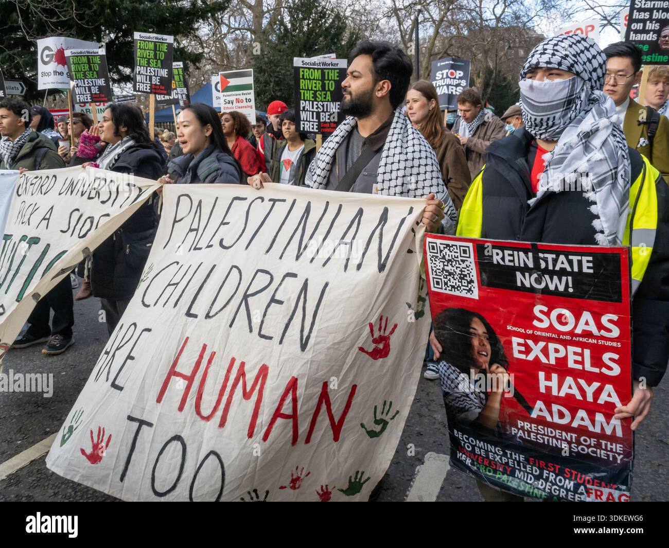 London, UK. 31 Jan 2026. SOAS Reinistate Haya Adam. Around a hundred ...