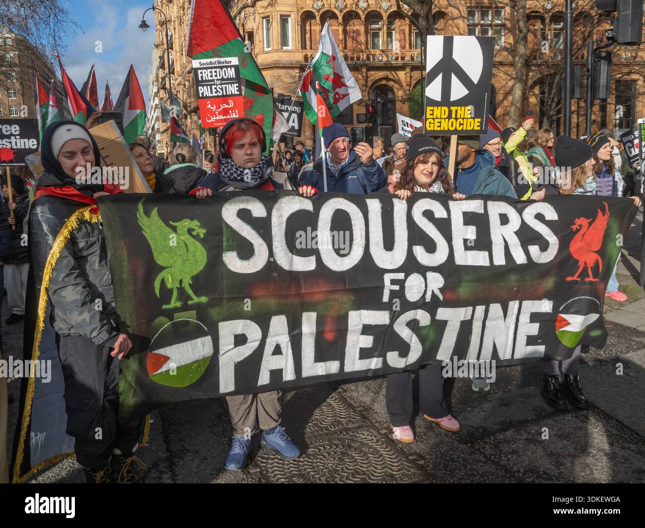 London, UK. 31 Jan 2026. Scousers for Palestine. Around a hundred ...