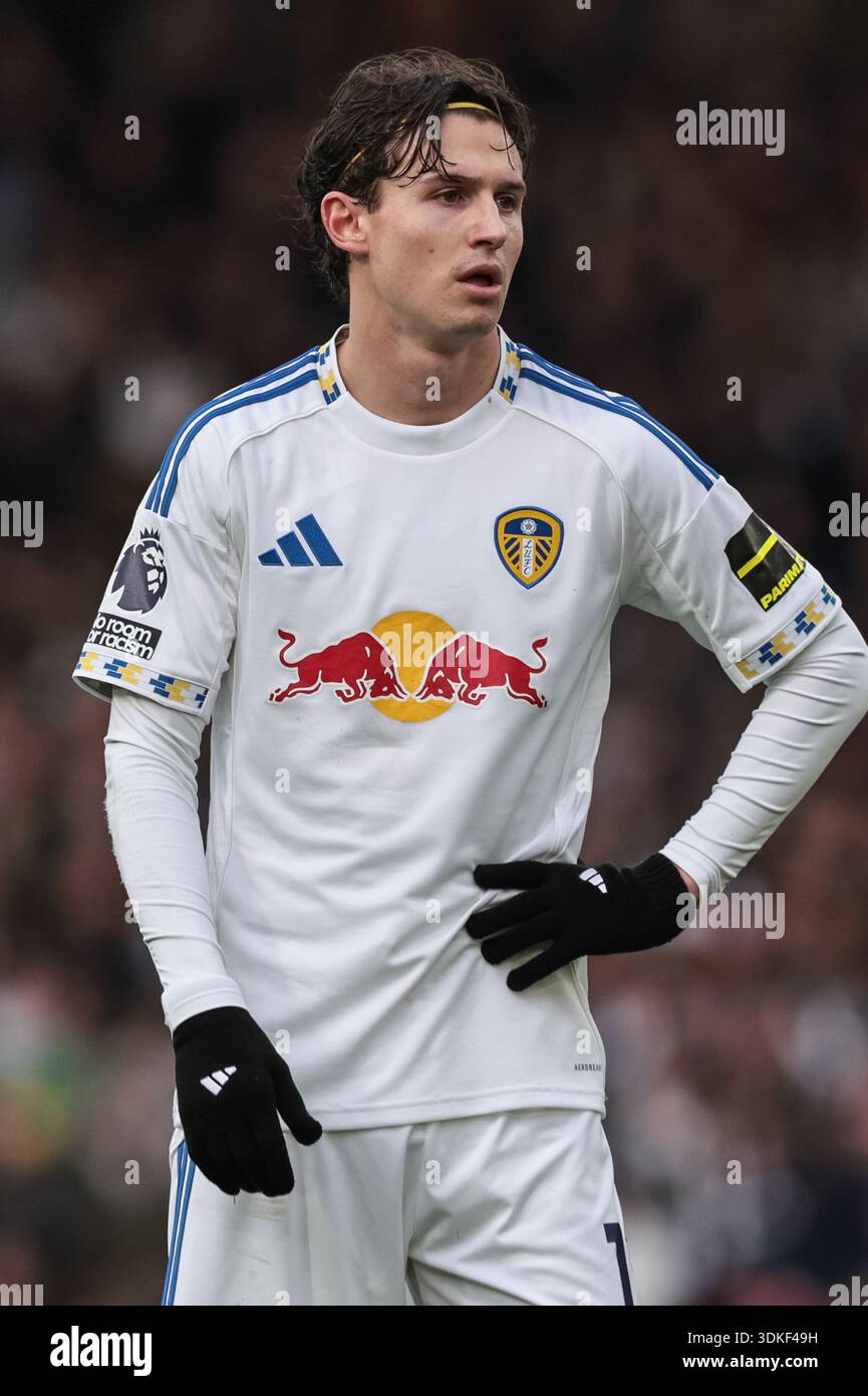 Brenden Aaronson of Leeds United during the Premier League match Leeds ...
