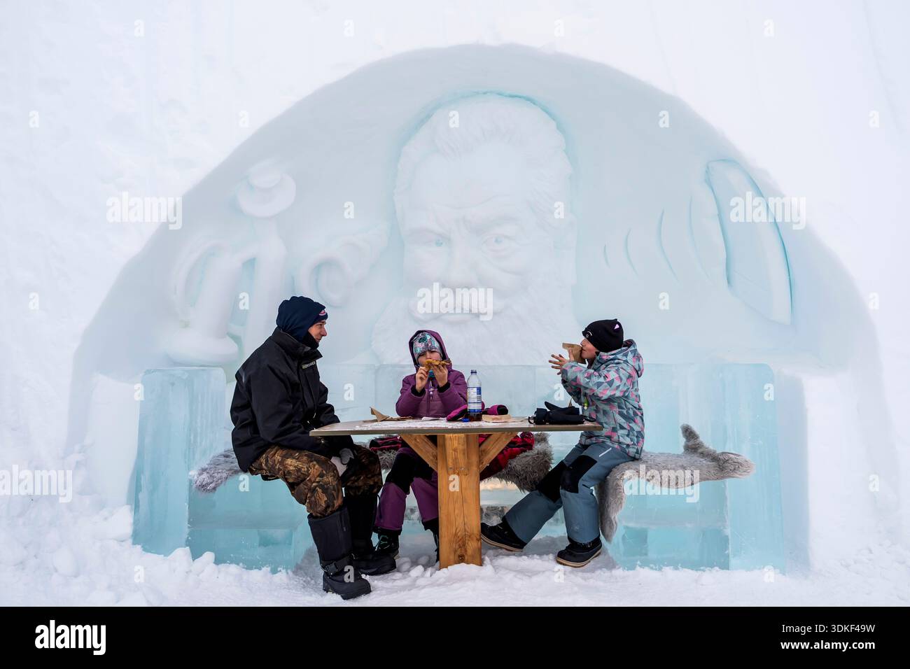 Benoit Martel watches his kids Anabelle, 9, Mikaella, 8, enjoy their ...