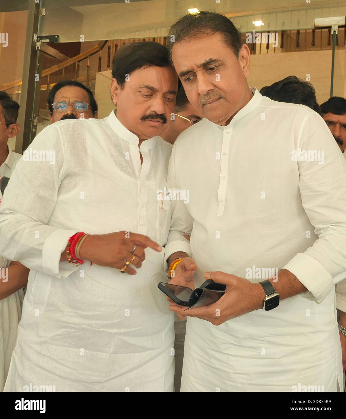 MUMBAI, INDIA - JANUARY 31: NCP leader Sunil Tatkare interacts with ...
