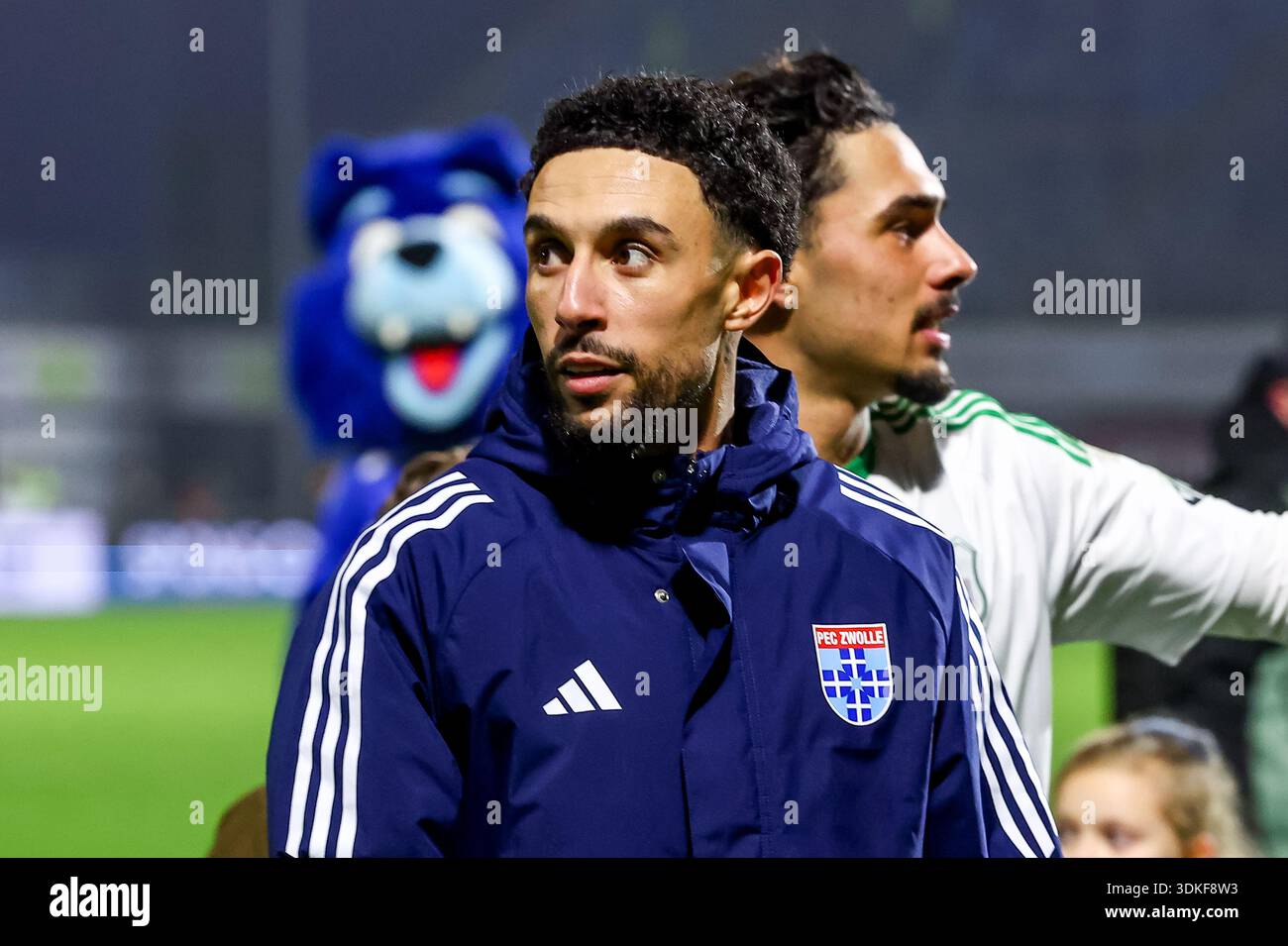 ZWOLLE, NETHERLANDS - JANUARY 31: Younes Namli of PEC Zwolle looks on ...