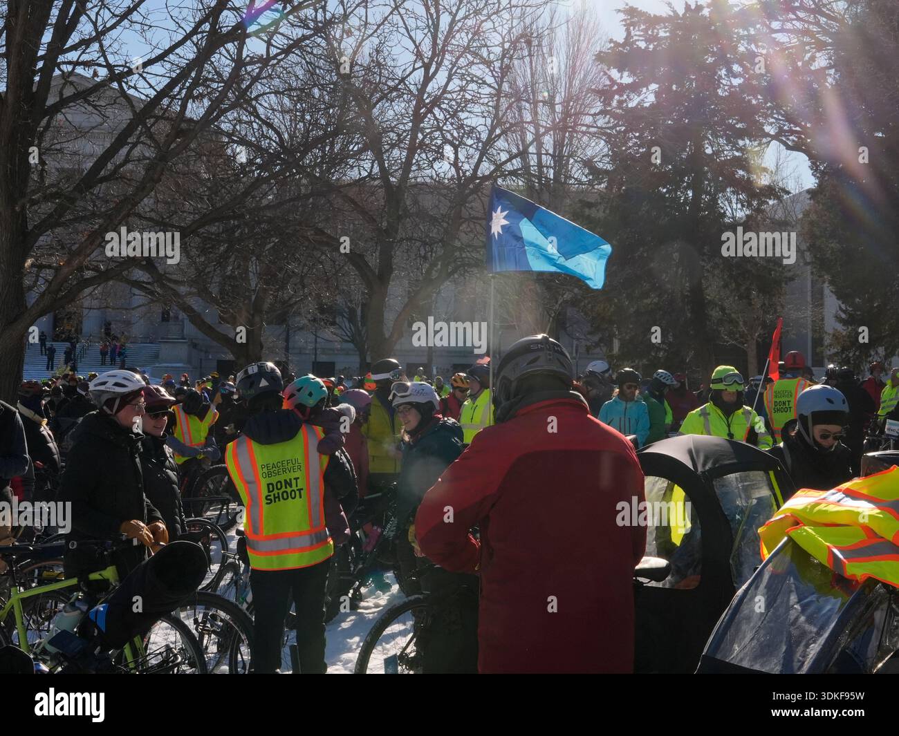 People gather for a solidarity bike ride for Alex Pretti on Saturday ...