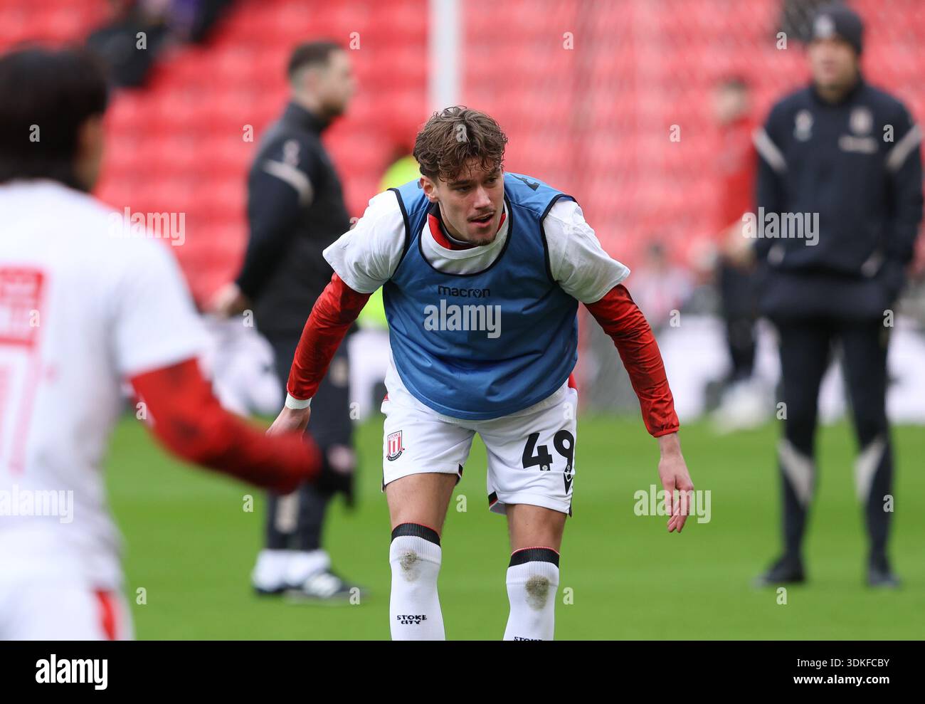 Stoke-on-Trent, UK, 31st January 2026. Milan Smit of Stoke warming up ...
