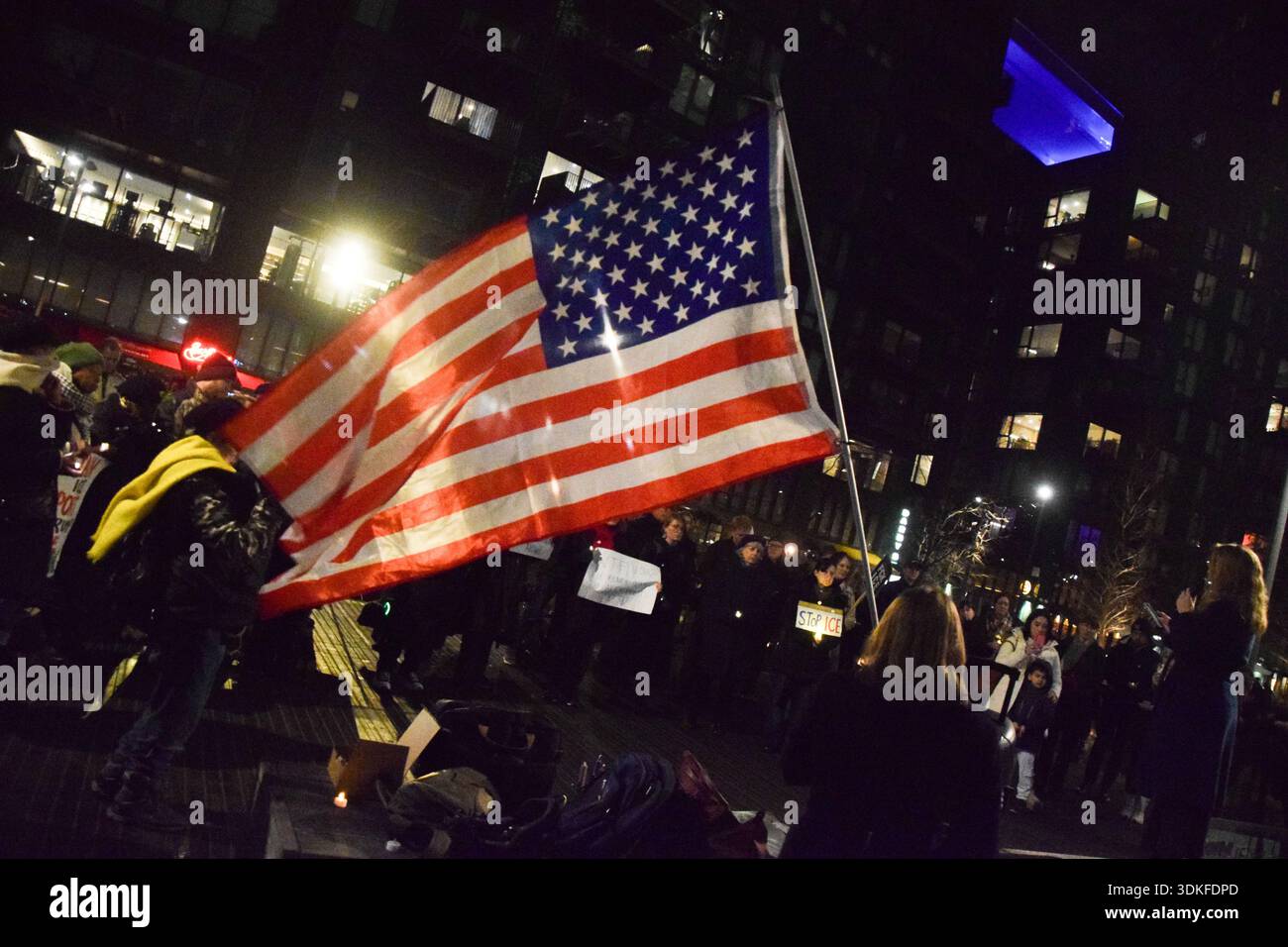 London, UK. 31st January 2026. Protesters gather for a vigil for Alex ...