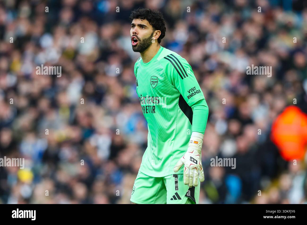 David Raya Of Arsenal during the Leeds United v Arsenal Premier League ...