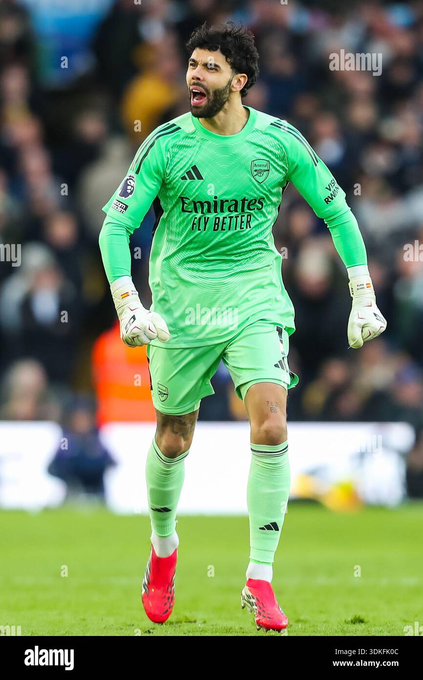 David Raya Of Arsenal during the Leeds United v Arsenal Premier League ...
