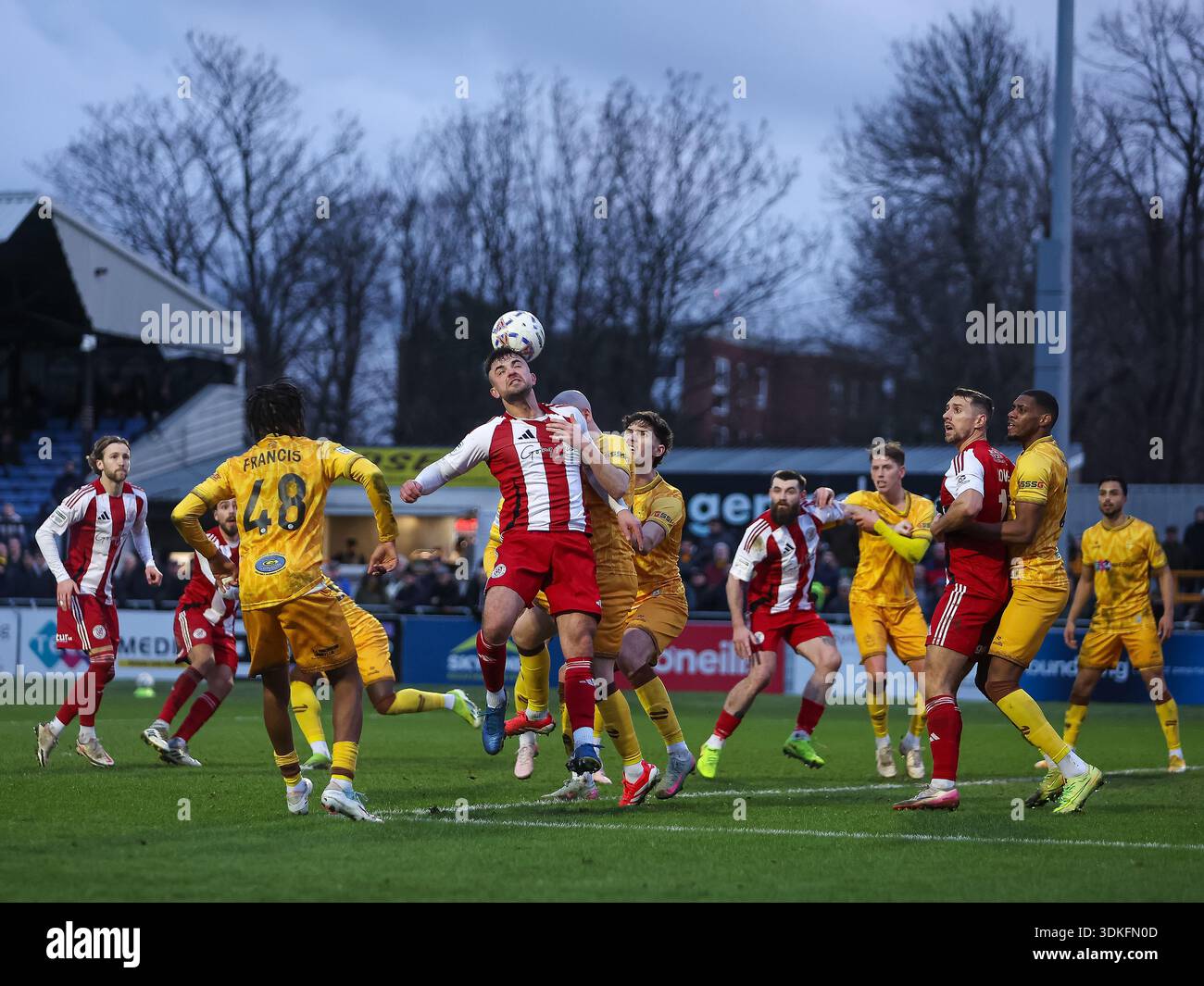 LONDON, ENGLAND - JANUARY 31: Kyle Morrison of Brackley Town wins a ...