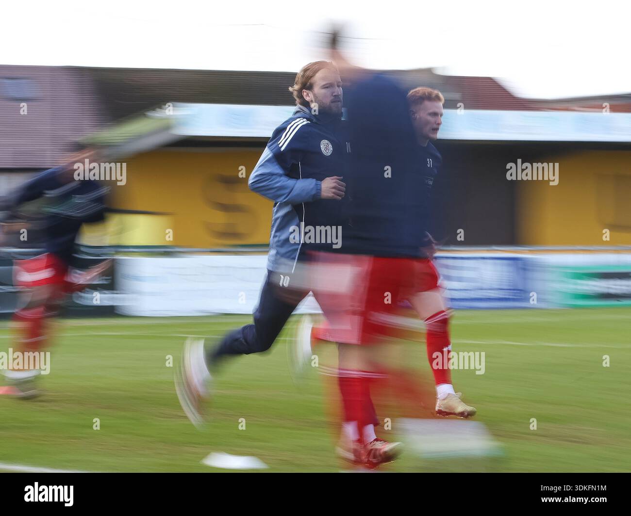 LONDON, ENGLAND - JANUARY 31: Morgan Roberts of Brackley Town warms up ...