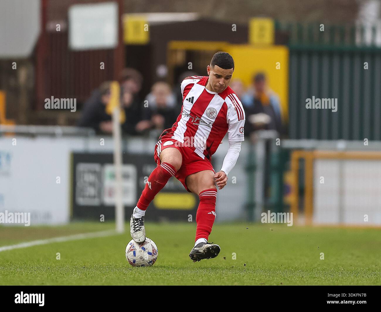 LONDON, ENGLAND - JANUARY 31: Tyler Lyttle of Brackley Town turns with ...