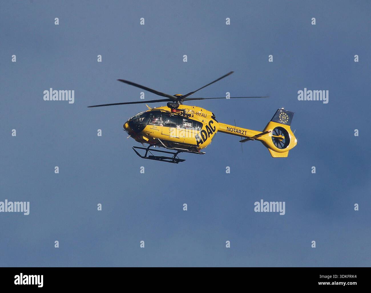 Here in the picture a ADAC helicopter in the air, accident, rescue ...