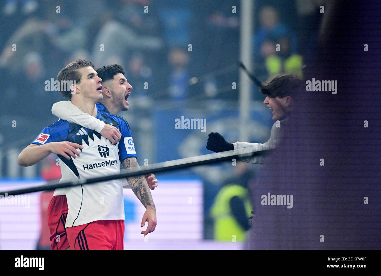2:2 Goal, celebration, from the left: scorer Luka Vuskovic, Daniel ...