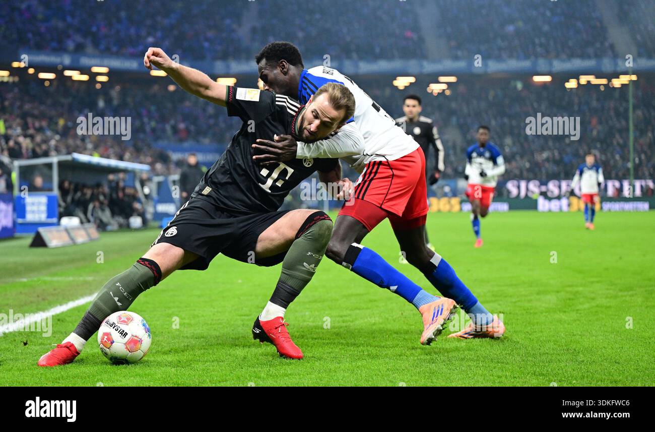 from left: Bakery Jatta, Harry Kane (Bayern) Hamburg, January 31, 2026 ...