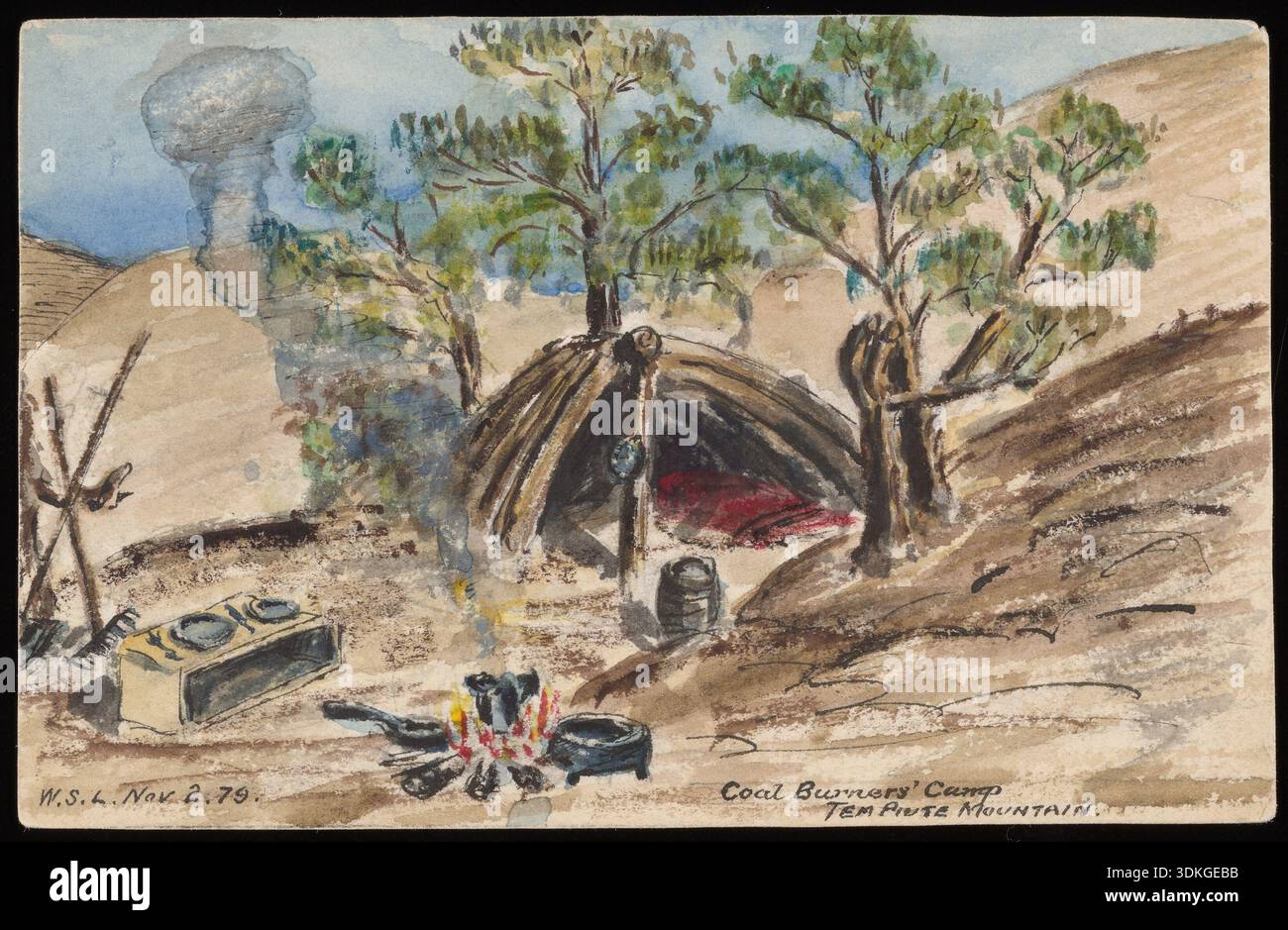 "Coal Burners' Camp, Tem Piute Mountain" -- Archive Mining Artwork from ...