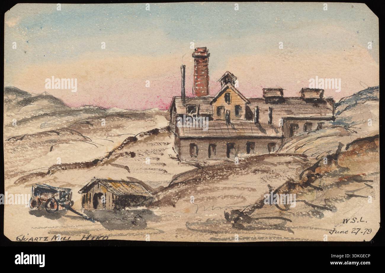 "Quartz Mill, Hiko" 1879 -- Archive Mining Artwork from Walter Sully ...