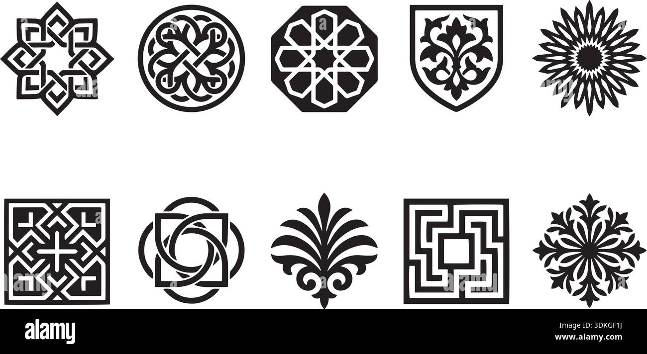 Collection of islamic seamless geometric patterns and arabic vector ...