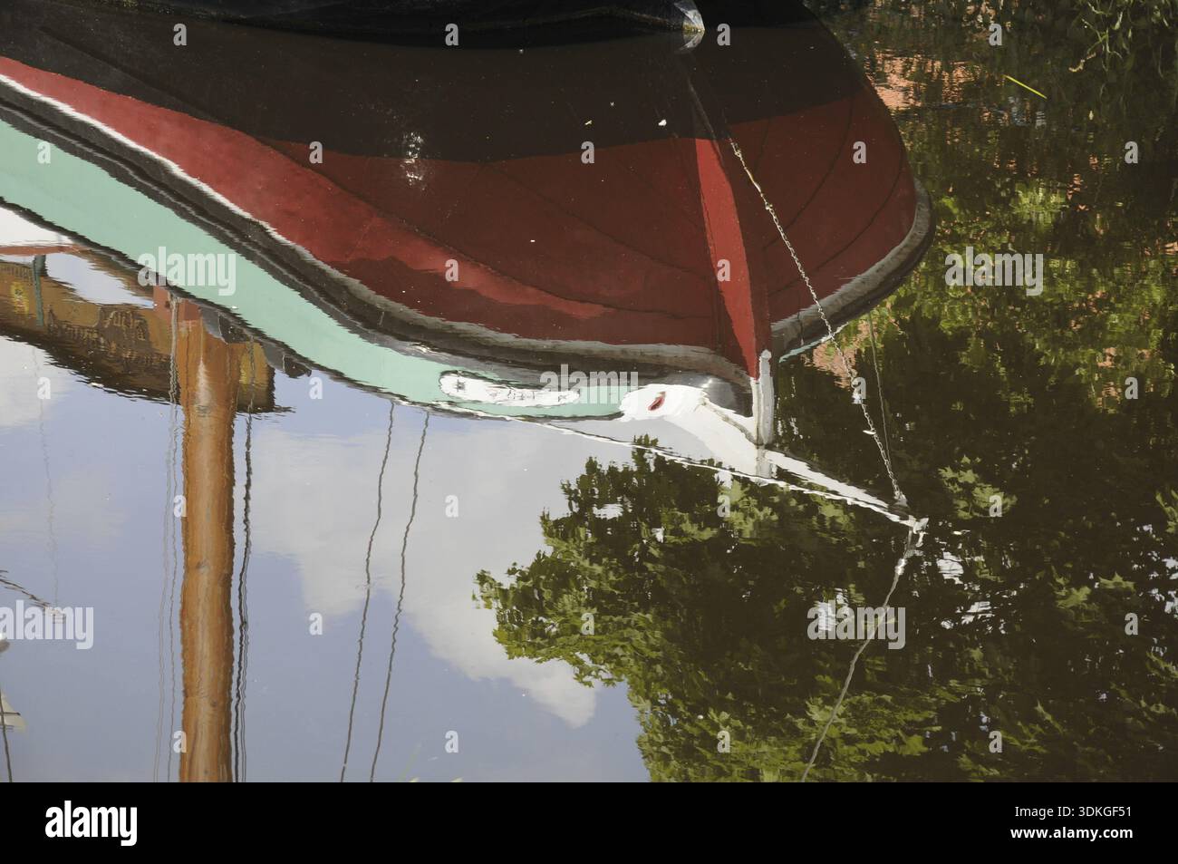 Ship, sailing ship, reflection, stream, channel, water, body of water ...