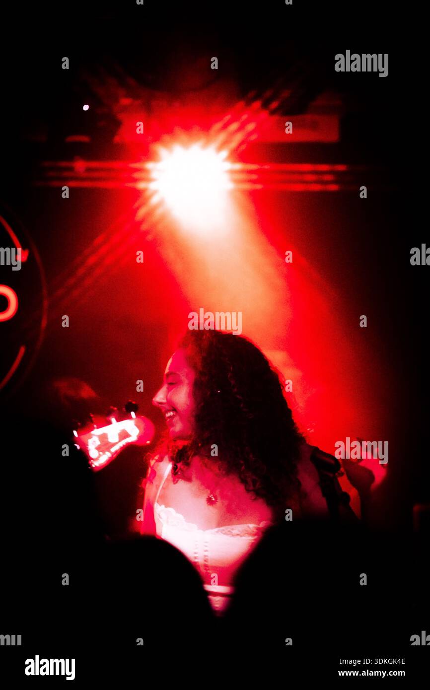 The artist Alizza sings during her debut concert, at the Sala Sirocco ...