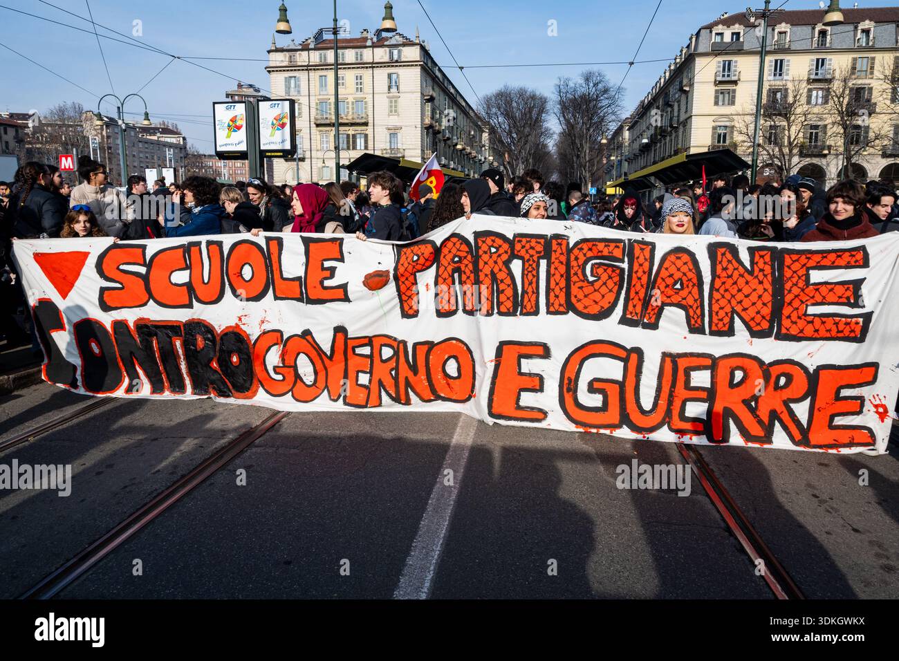 Tens of thousands of people gathered in the city centre of Turin for ...