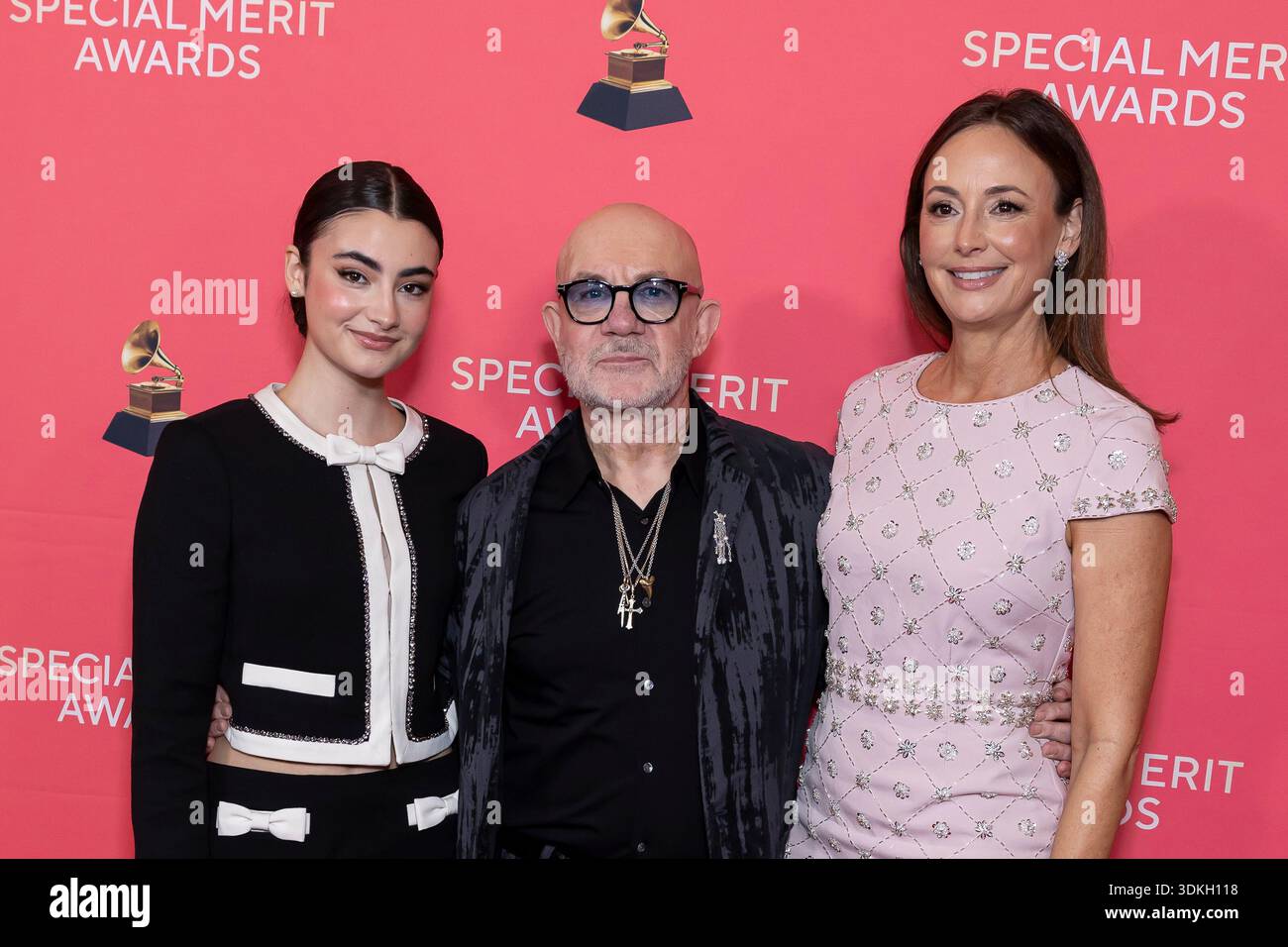 Georgey Taupin, Bernie Taupin and Heather Taupin attend the arrivals of ...