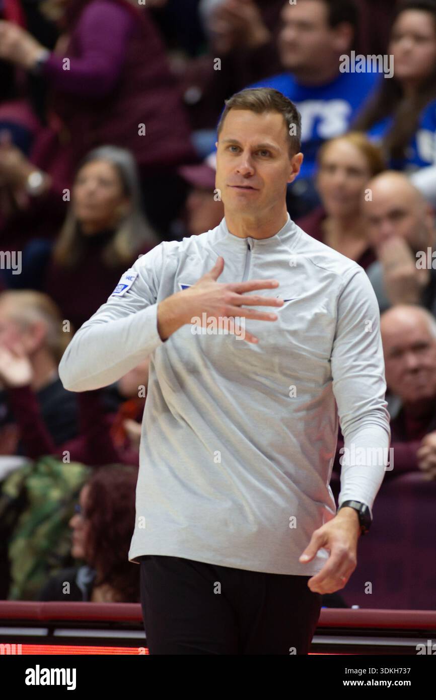 Duke Blue Devils head coach Jon Scheyer coaches from the sideline at ...