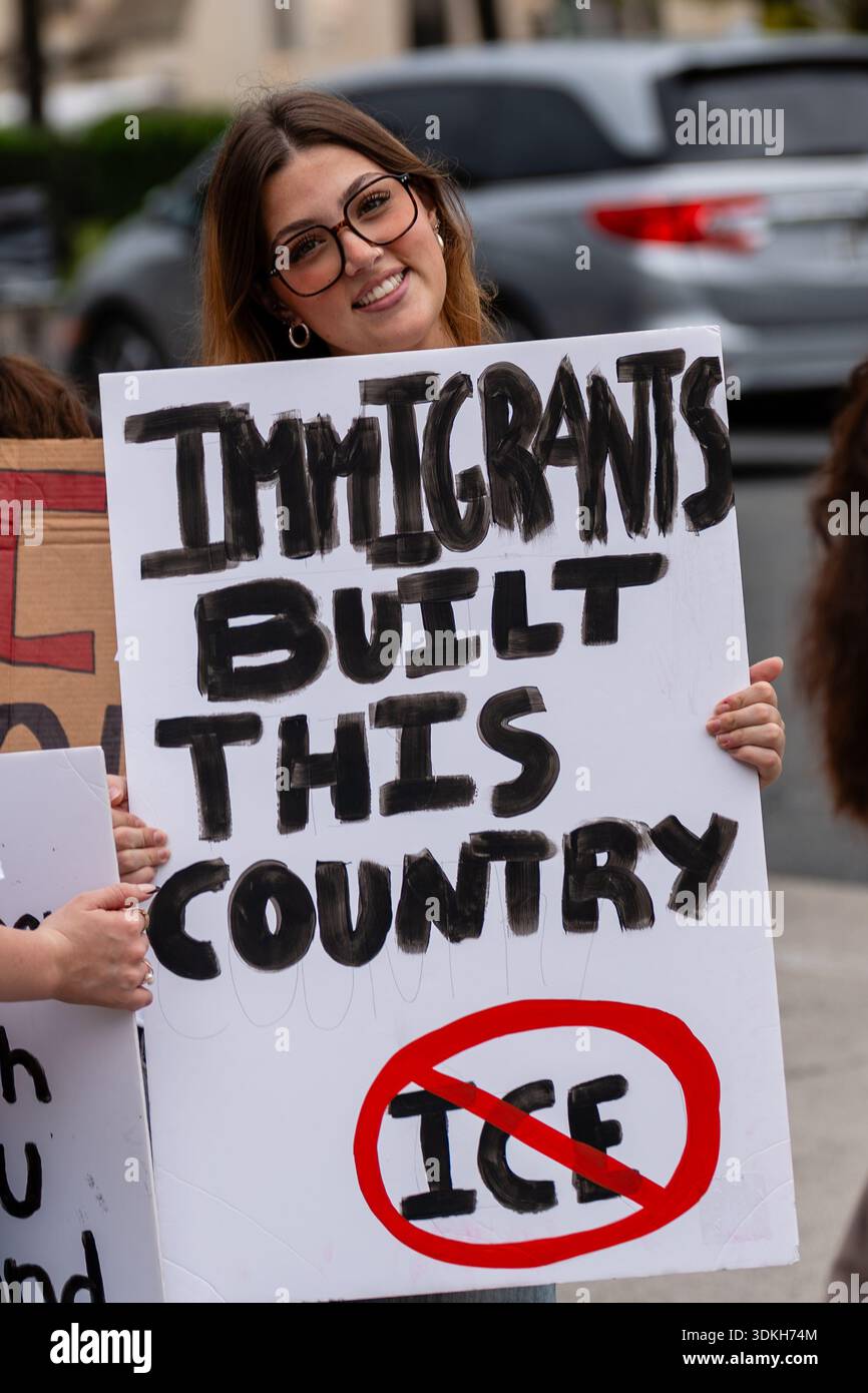 30 January 2026 - Honolulu, Hawaii, USA: Anti-ICE, ICE Out, No Kings ...