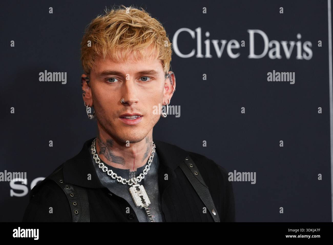Machine Gun Kelly arrives at the Pre-Grammy Gala on Saturday, Jan. 31 ...