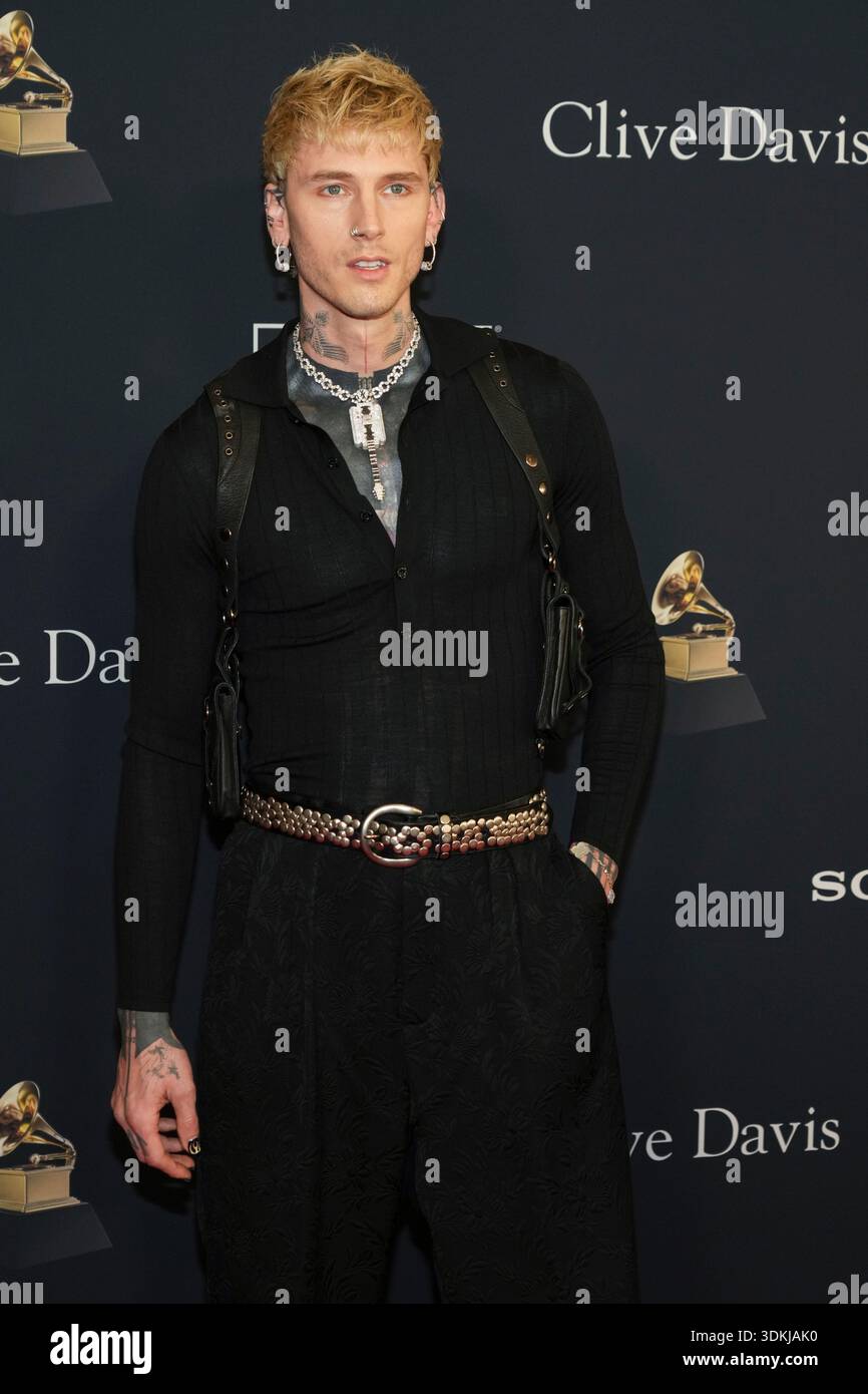 Machine Gun Kelly arrives at the Pre-Grammy Gala on Saturday, Jan. 31 ...