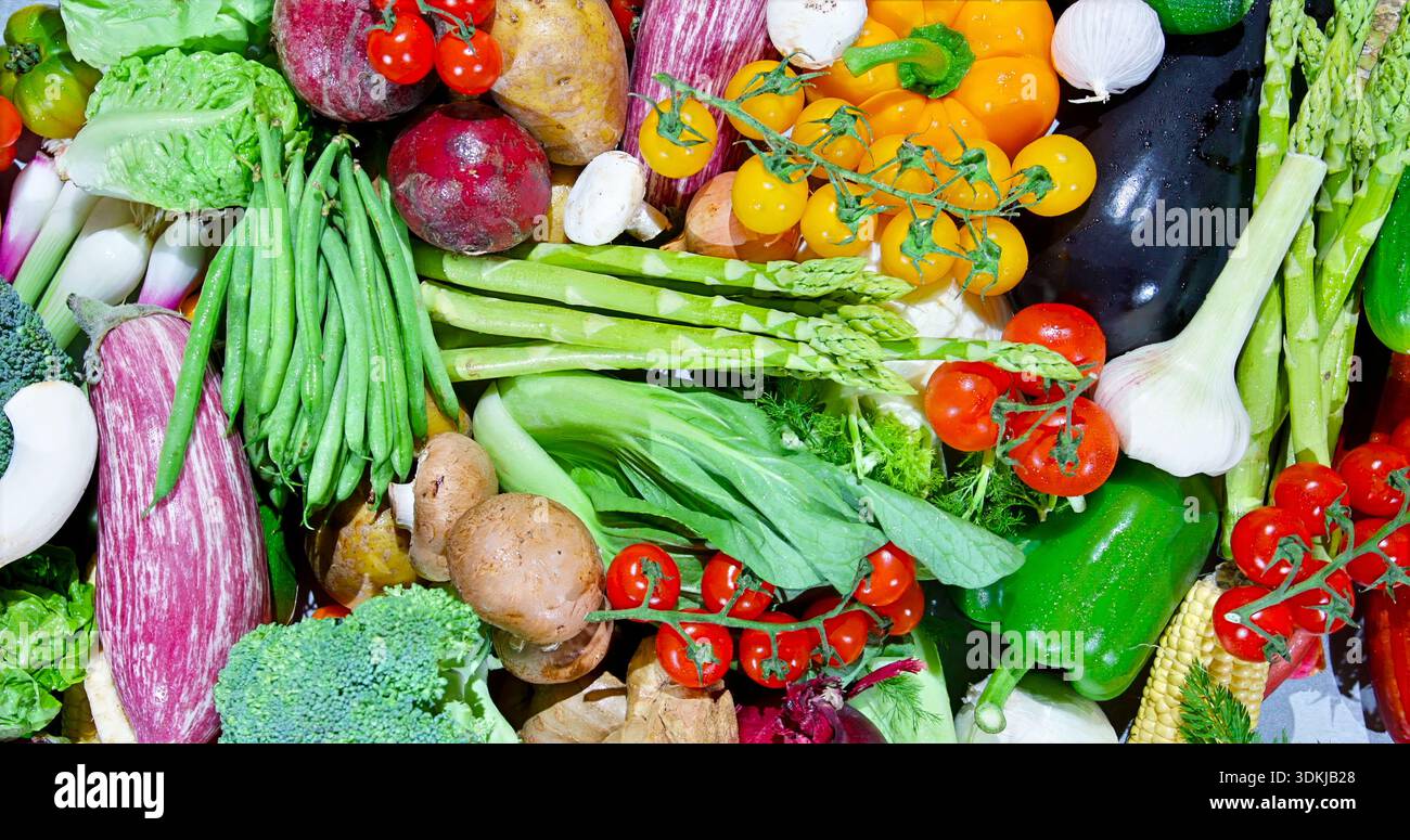Kitchen Prep Scene, Vegetables Ready At Work Station, Close View Of ...