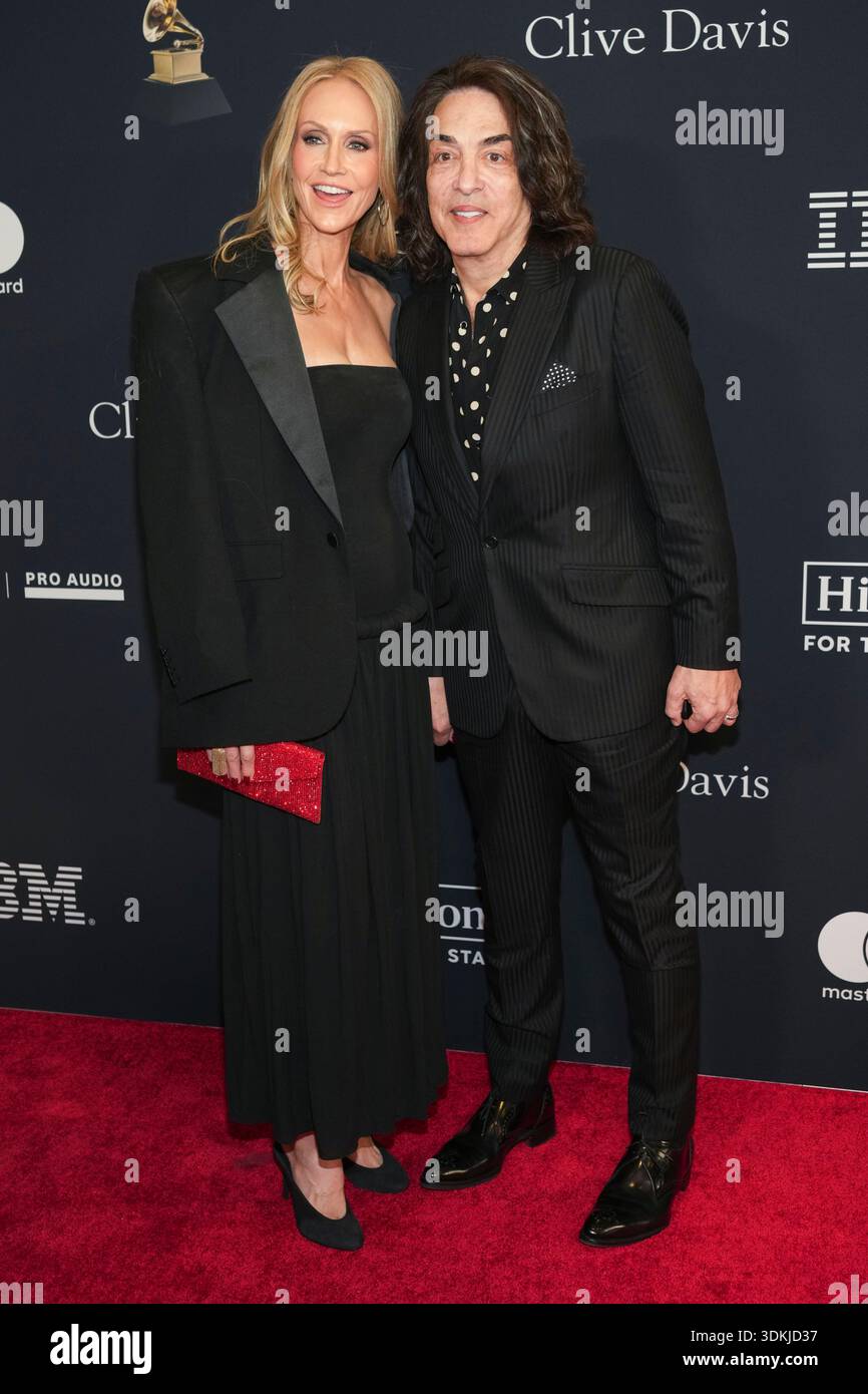 Erin Stanley, left, and Paul Stanley arrive at the Pre-Grammy Gala on ...