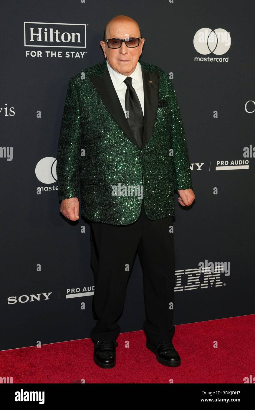 Clive Davis arrives at the Pre-Grammy Gala on Saturday, Jan. 31, 2026 ...