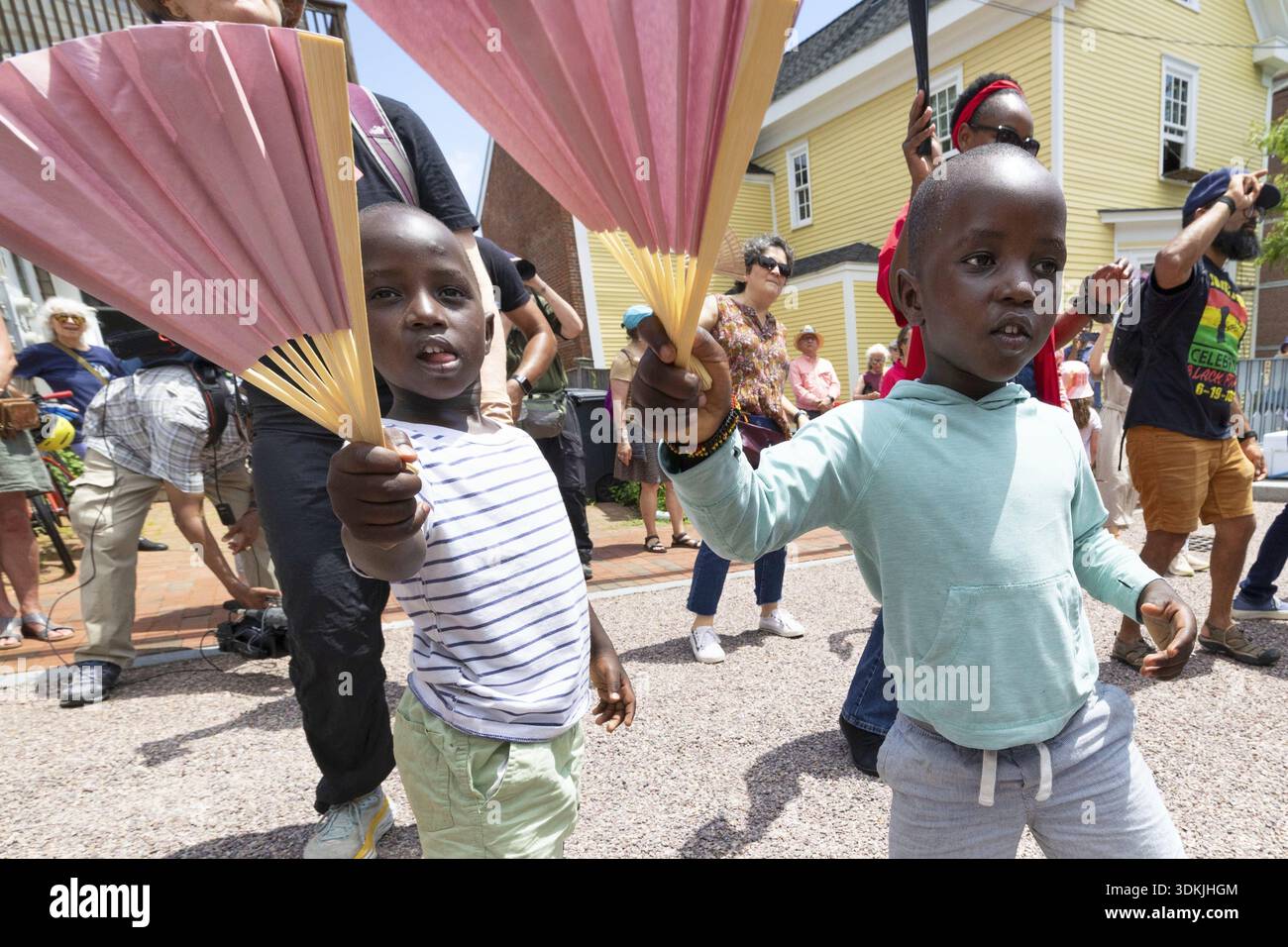 FILE - Levis Martin, left, and his brother Daniel dance with fans ...