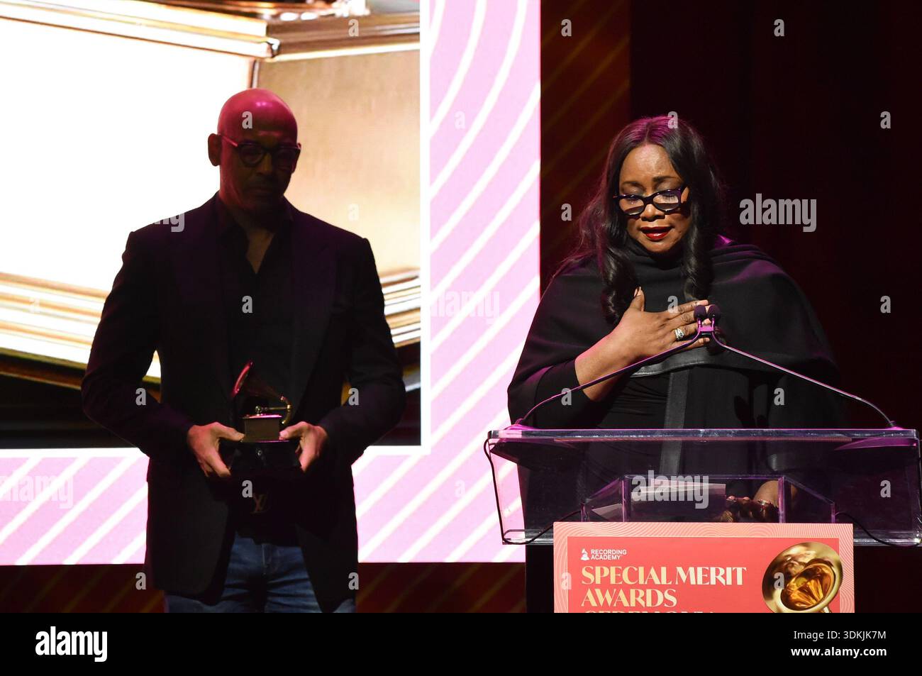 Pat Houston accepts the lifetime achievement award on behalf of Whitney ...