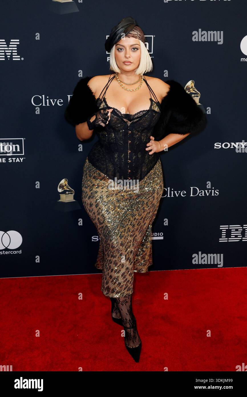 Bebe Rexha arrives on the red carpet for the Pre-Grammy Gala on the eve ...