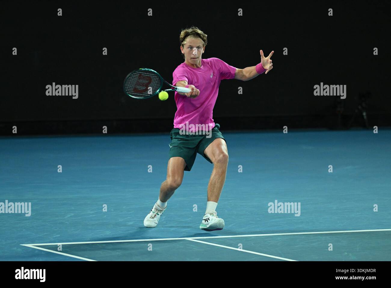 Ziga Sesko of Slovenia in action against Keaton Hance of the U.S during ...