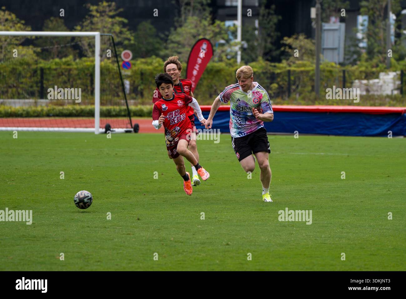 Scottish soccer player, Calum Renwick Hall during the 100 Kids vs 3 Pro ...
