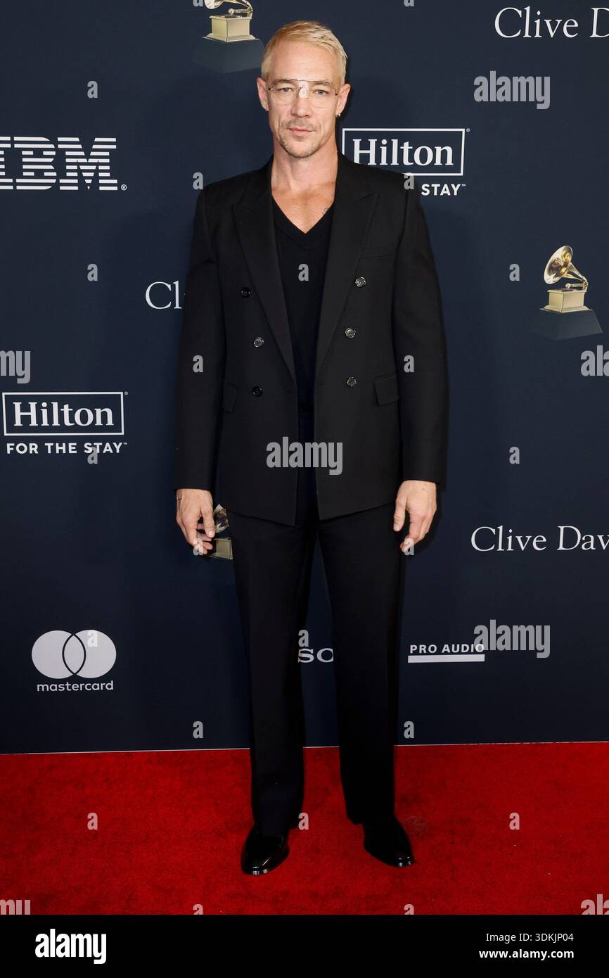 Diplo arrives on the red carpet for the Pre-Grammy Gala on the eve of ...