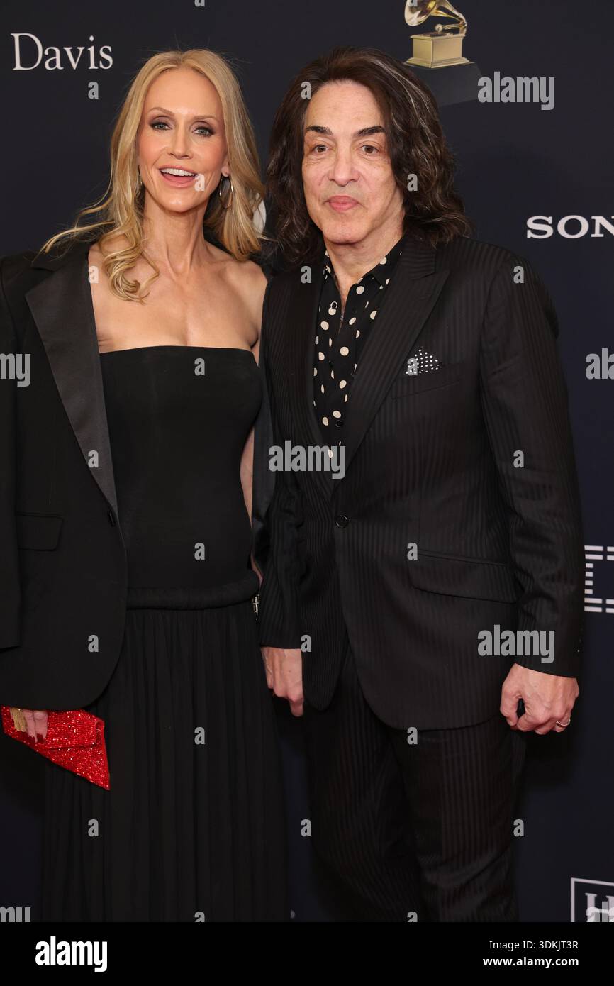 LOS ANGELES, CALIFORNIA - JANUARY 31Erin Stanley and Paul Stanley at ...