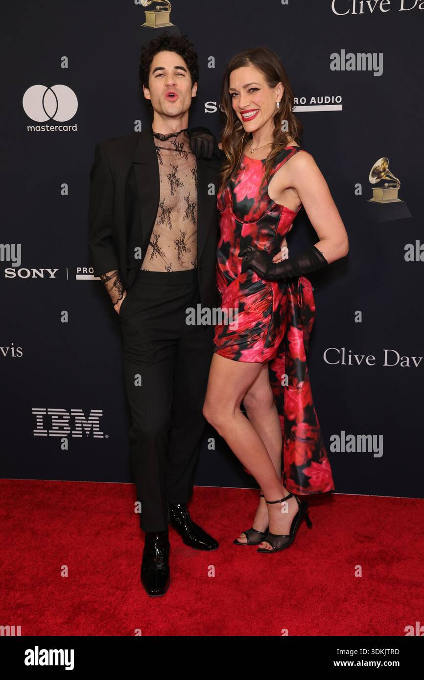 LOS ANGELES, CALIFORNIA - JANUARY 31 Darren Criss and Mia Swier at The ...