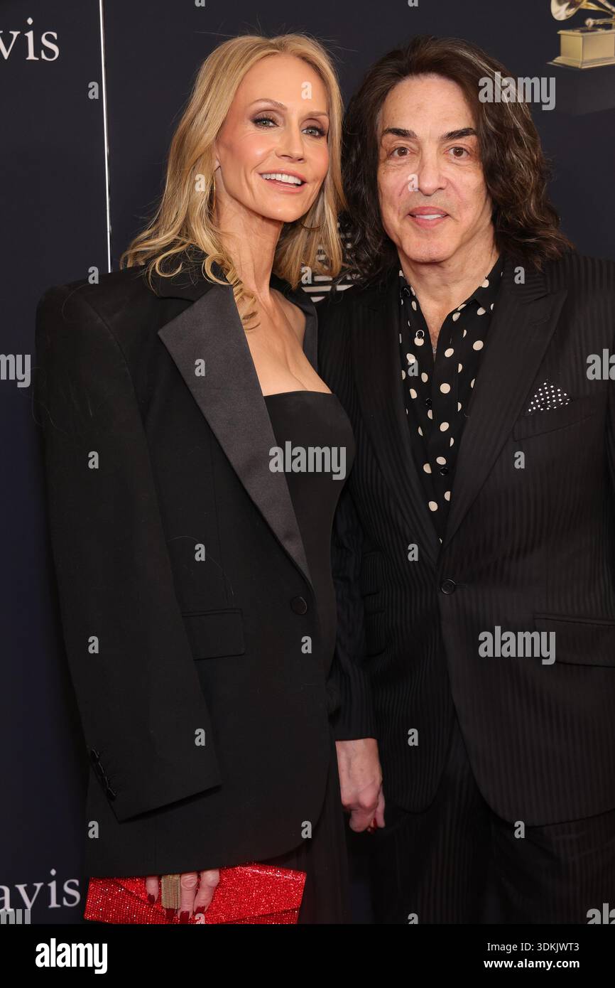 LOS ANGELES, CALIFORNIA - JANUARY 31 Erin Stanley and Paul Stanley at ...