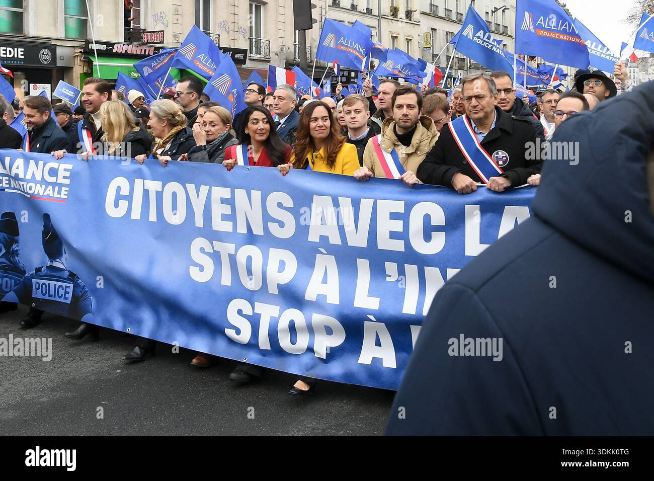 Marion Marechal Le Pen, Sarah Knafo during the National Police ...