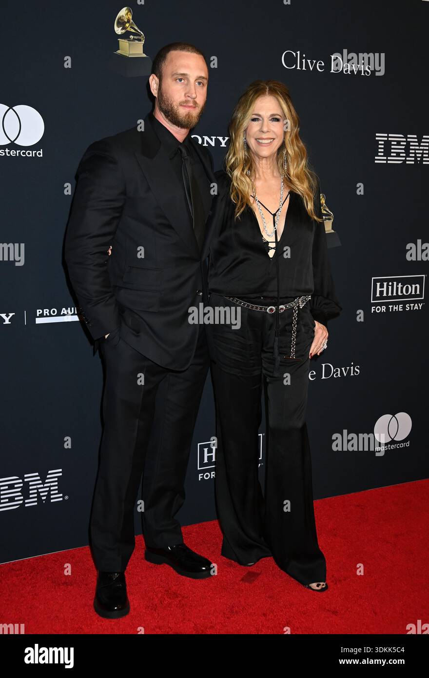 Chet Hanks and Rita Wilson arriving to the 2026 Pre-GRAMMY Gala held at ...