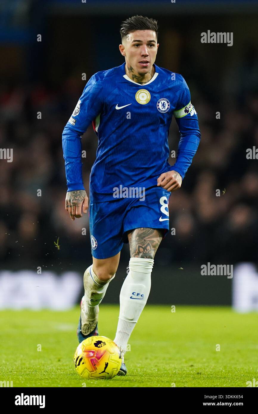 Enzo Fernández of Chelsea during the Chelsea v West Ham United Premier ...