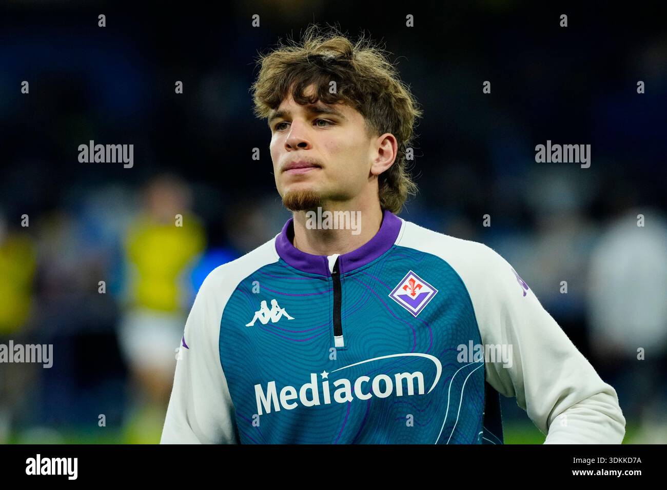 Naples, Italy. 31 Jan, 2026. Luis Balbo of ACF Fiorentina warms up ...