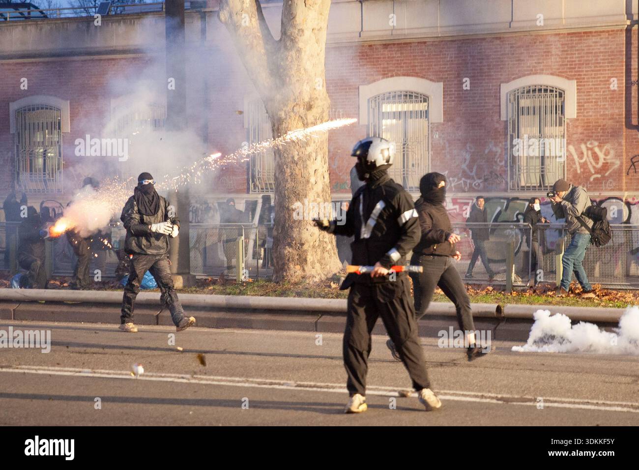 Turin, Italy. 31 January 2026. Riots during the demonstration against ...